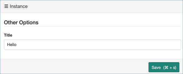 Widget Option Schema | ServiceNow Developers