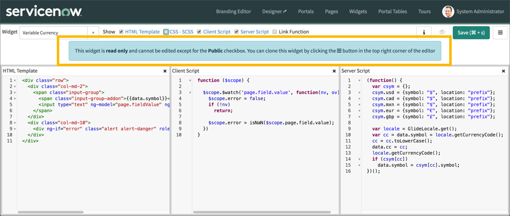 Cloning Widgets | ServiceNow Developers
