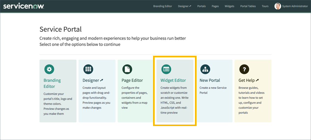 Widget Editor | ServiceNow Developers