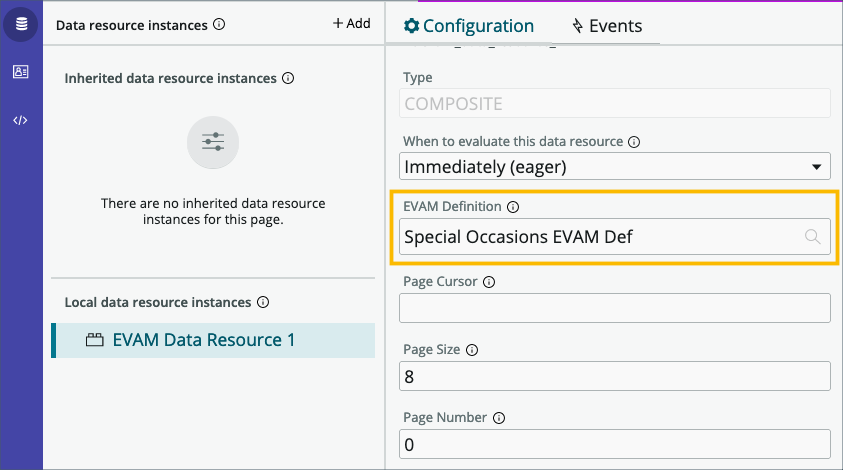 Adding an EVAM Data Resource to a Page | ServiceNow Developers