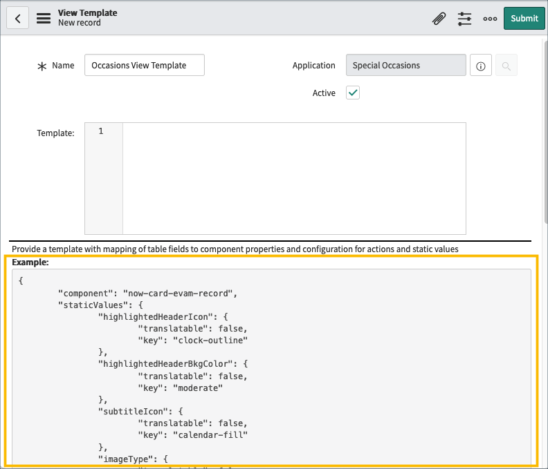 EVAM View Template | ServiceNow Developers