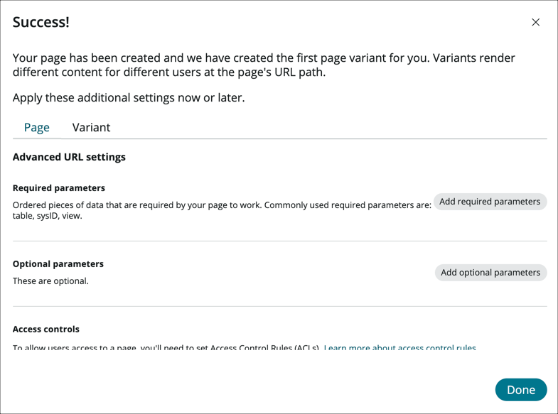 Adding Page Parameters | ServiceNow Developers
