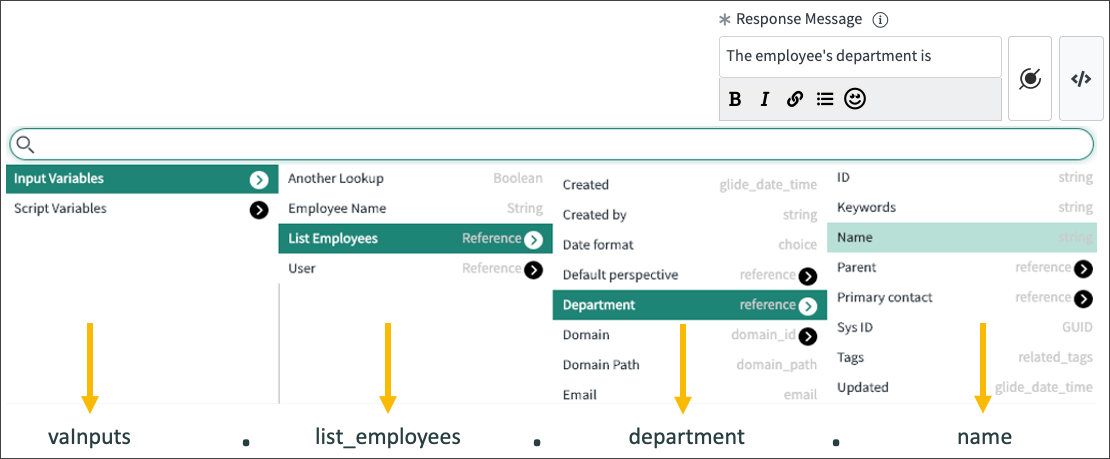 Using Input Variables | ServiceNow Developers