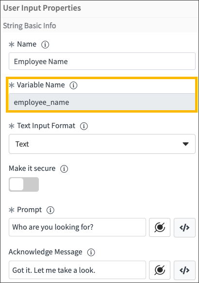Using Input Variables | ServiceNow Developers