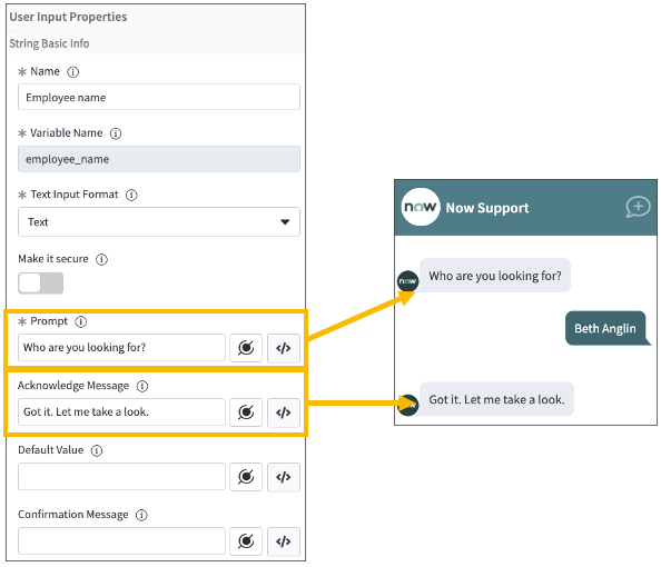 Getting User Input | ServiceNow Developers