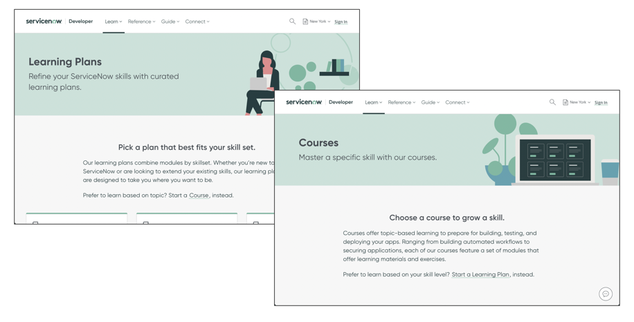 Learning Plans and Training Courses | ServiceNow Developers