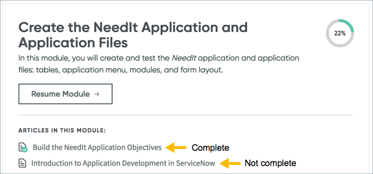 Tracking Learning Progress | ServiceNow Developers