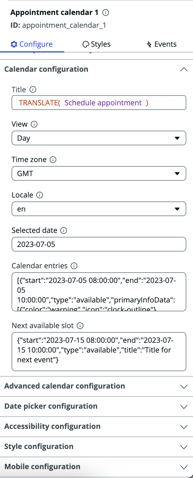 Appointment Calendar component setup | ServiceNow Developers