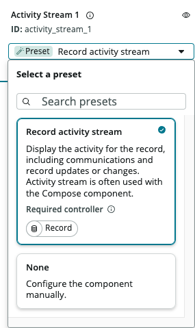 Activity Stream component setup | ServiceNow Developers