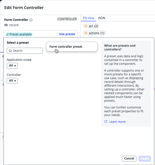 Form component setup | ServiceNow Developers